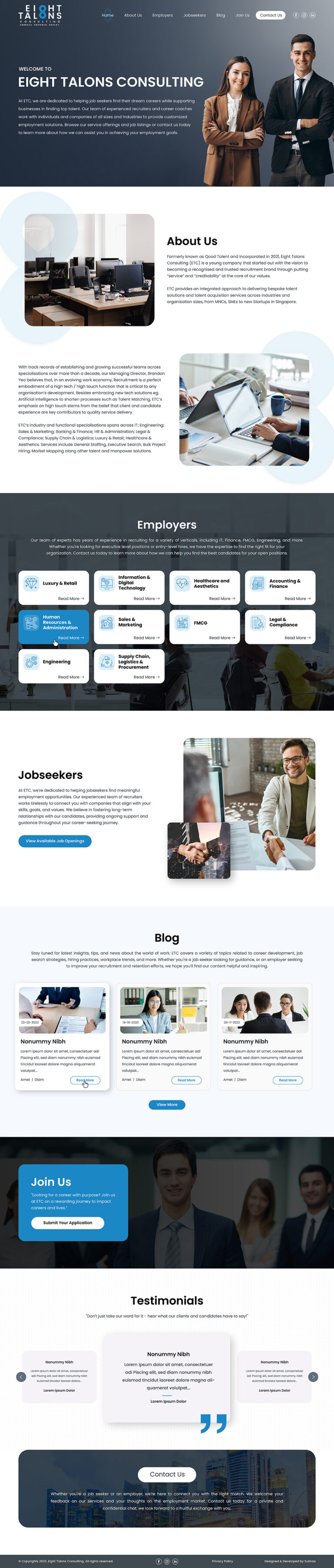Recruitment Agency Website Design Portfolio | WordPress CMS - Singapore